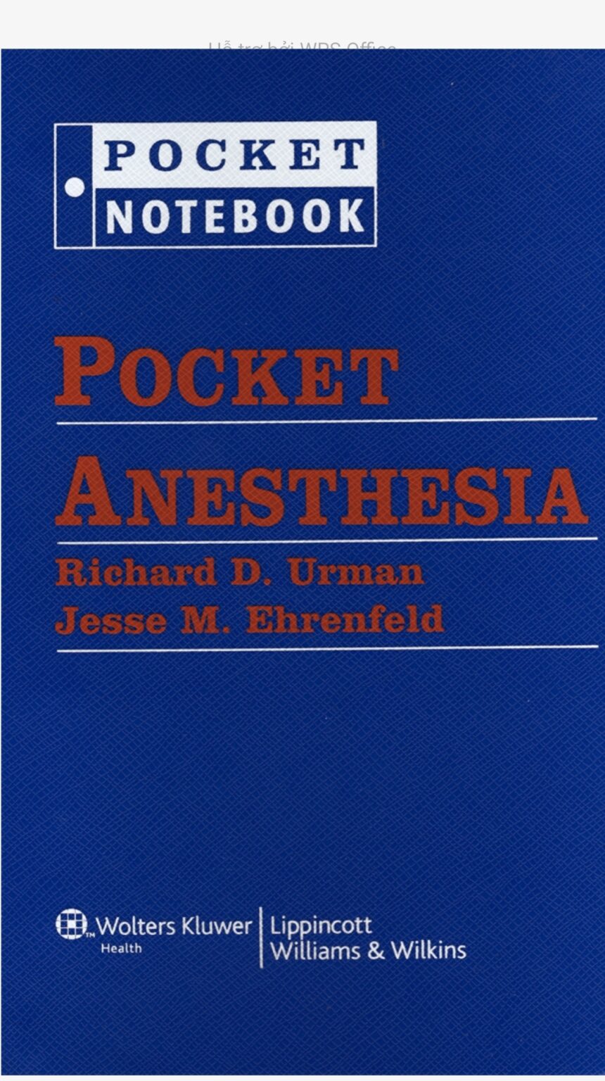 [PDF] Pocket Anesthesia (Pocket Notebook) 1st Edition