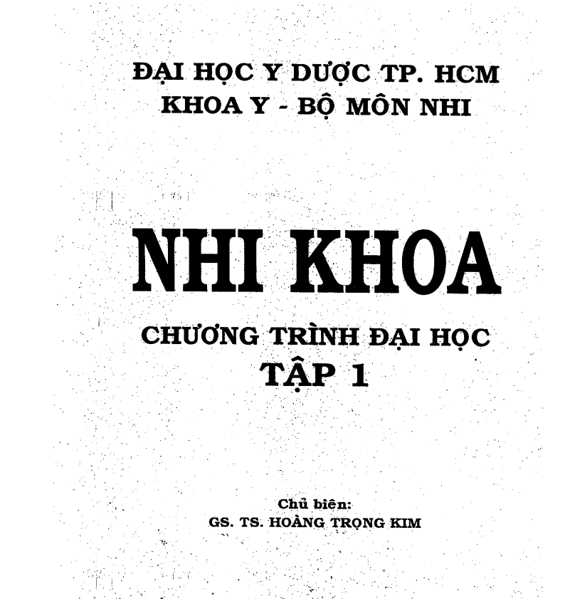 Pdf Nhi Khoa TẬp 1 Tài Liệu Y Khoa Miễn Phí